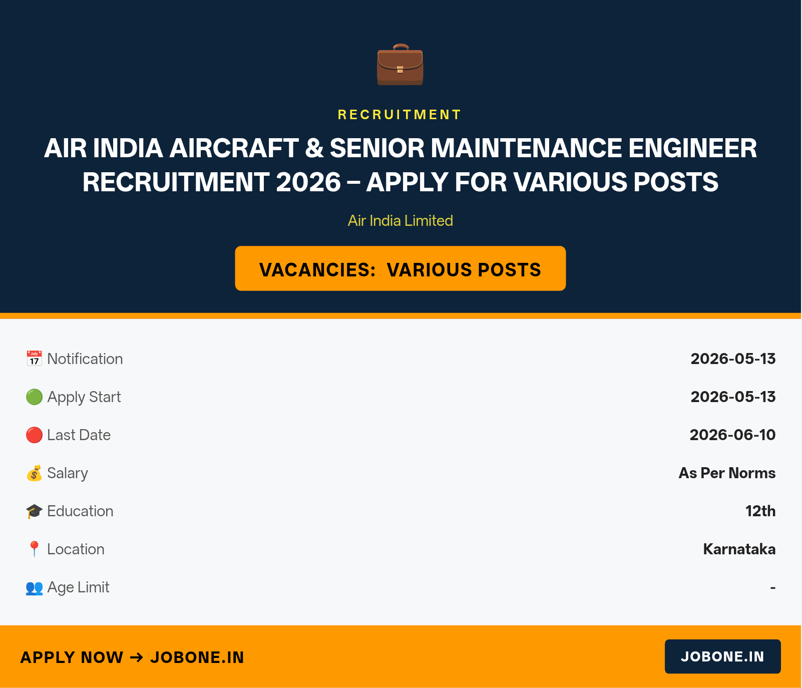 Air Air India Aircraft & Senior Maintenance Engineer | JobOne